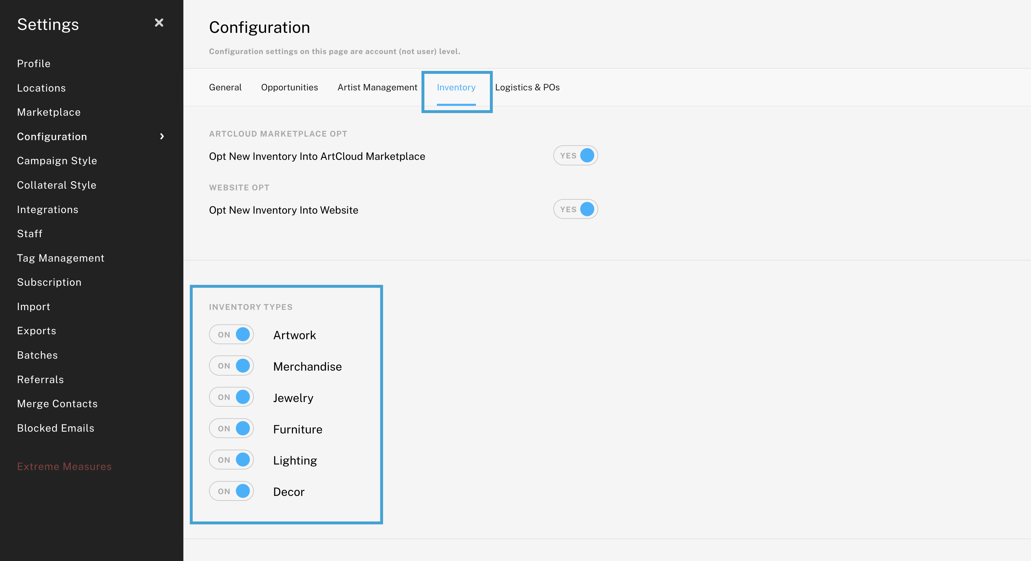 Control your Account Defaults